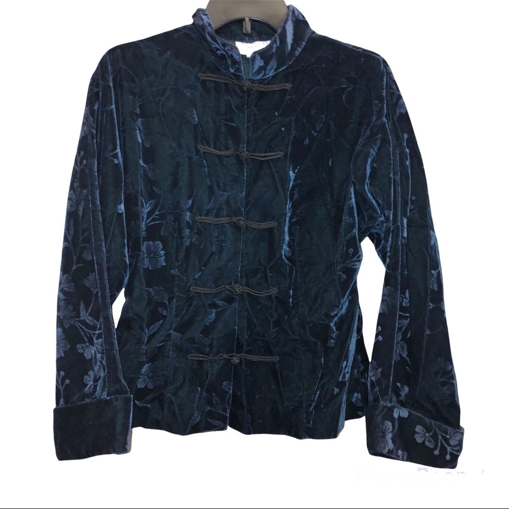 Victoria’s Secret Vintage Floral Velvet Bed Jacket Bl… - Gem